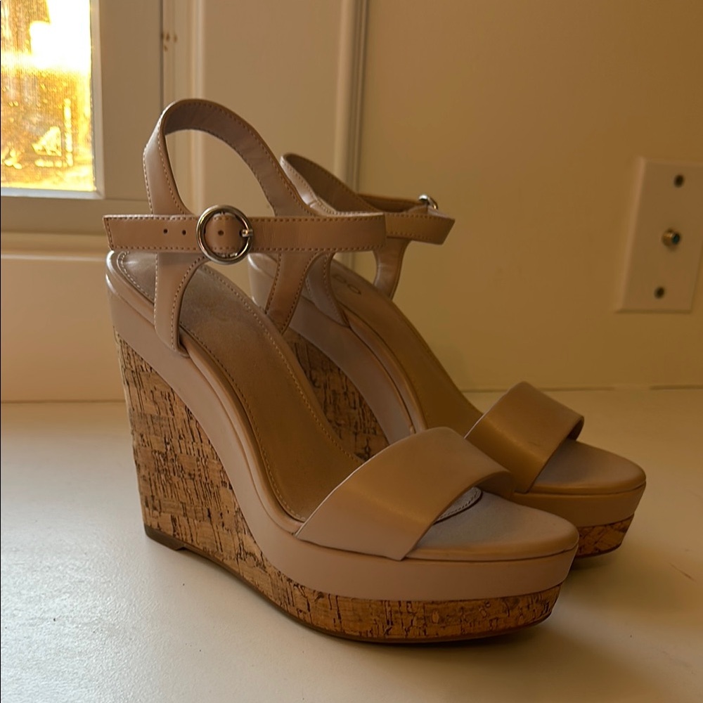 Beige Wedge Sandals - Gem